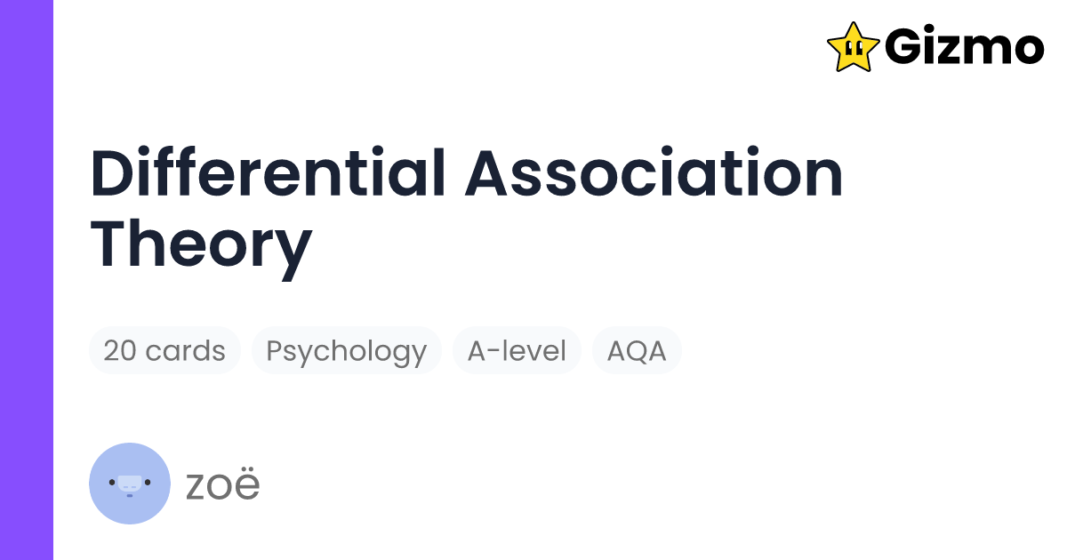 Differential Association Theory | Flashcards