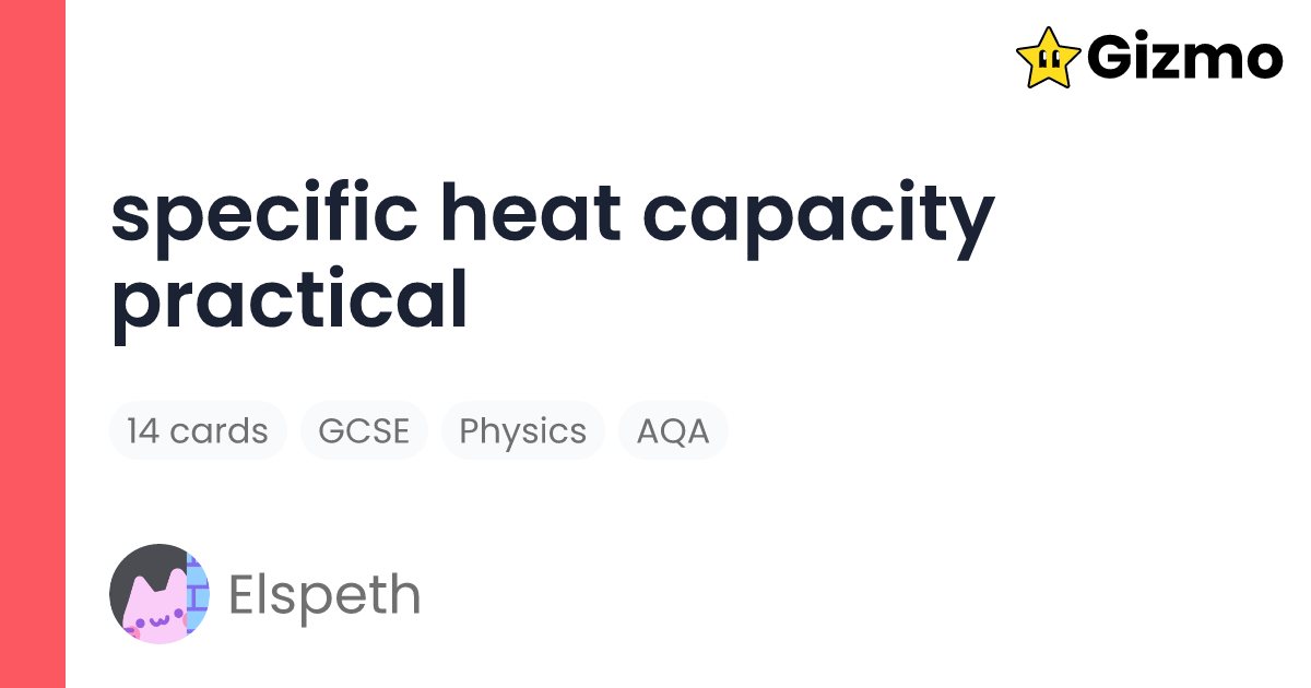 Specific Heat Capacity Practical | Flashcards