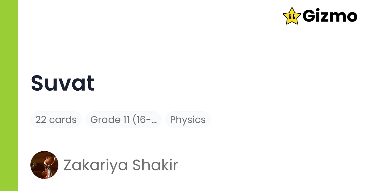 Suvat Flashcards suvat-flashcards