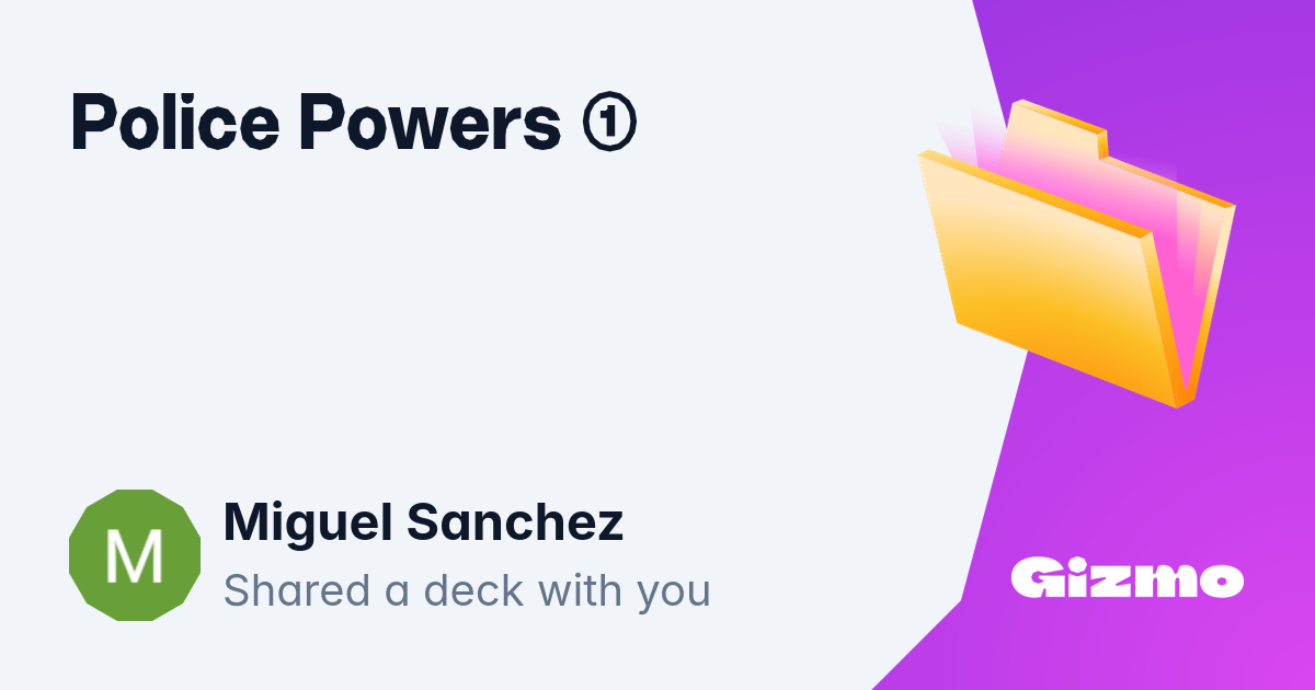 Police Powers (1) | Flashcards