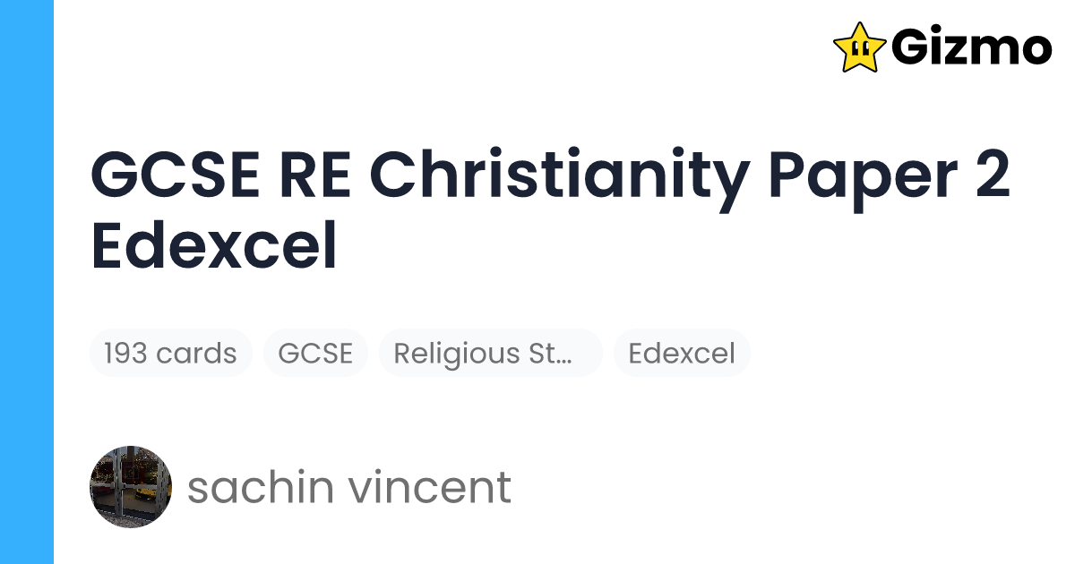 Gcse Re Christianity Paper 2 Edexcel | Flashcards