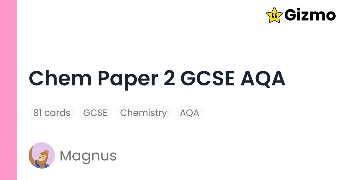 Chem Paper 2 Gcse Aqa | Flashcards