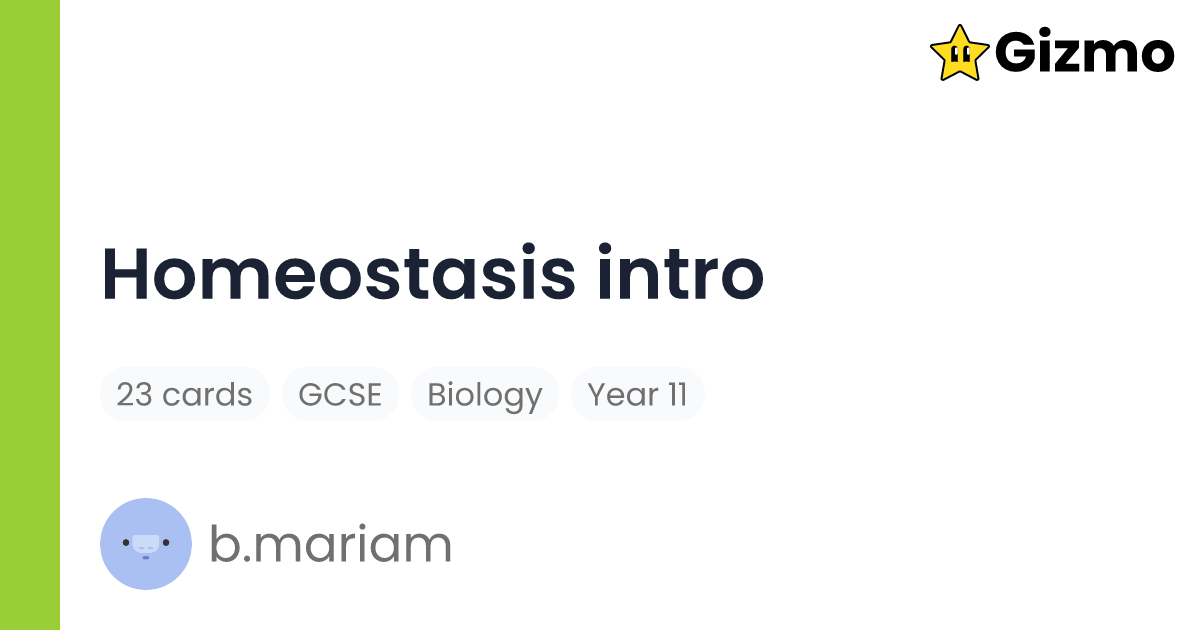 Homeostasis Intro | Flashcards
