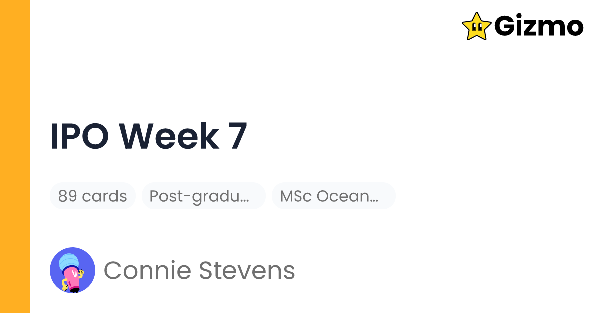 Ipo Week 7 | Flashcards