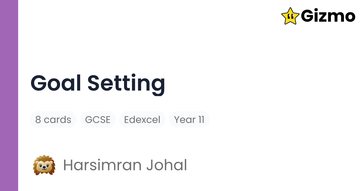 Goal Setting | Flashcards