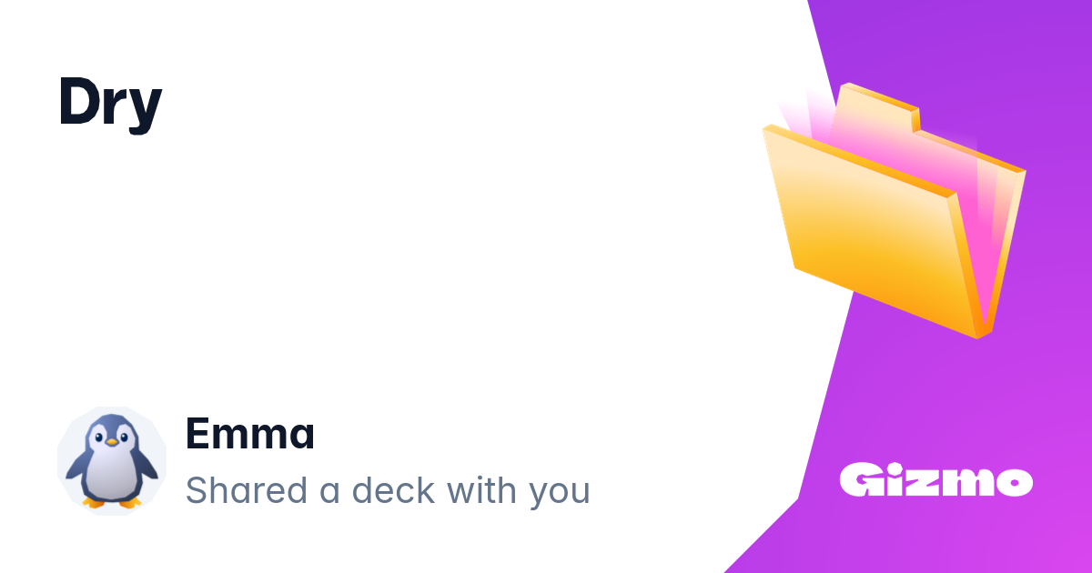 Dry | Flashcards