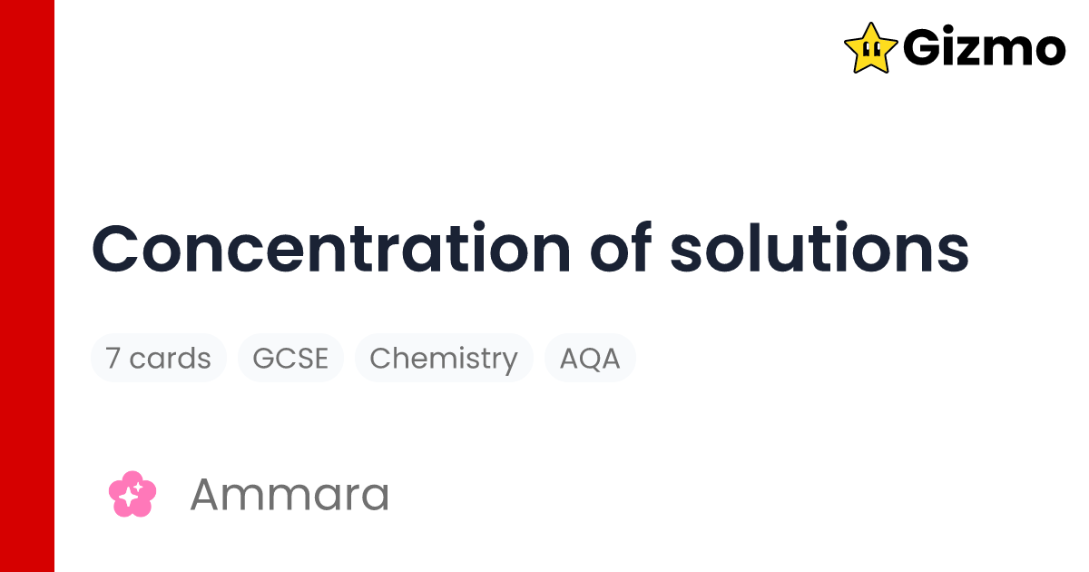 Concentration Of Solutions | Flashcards