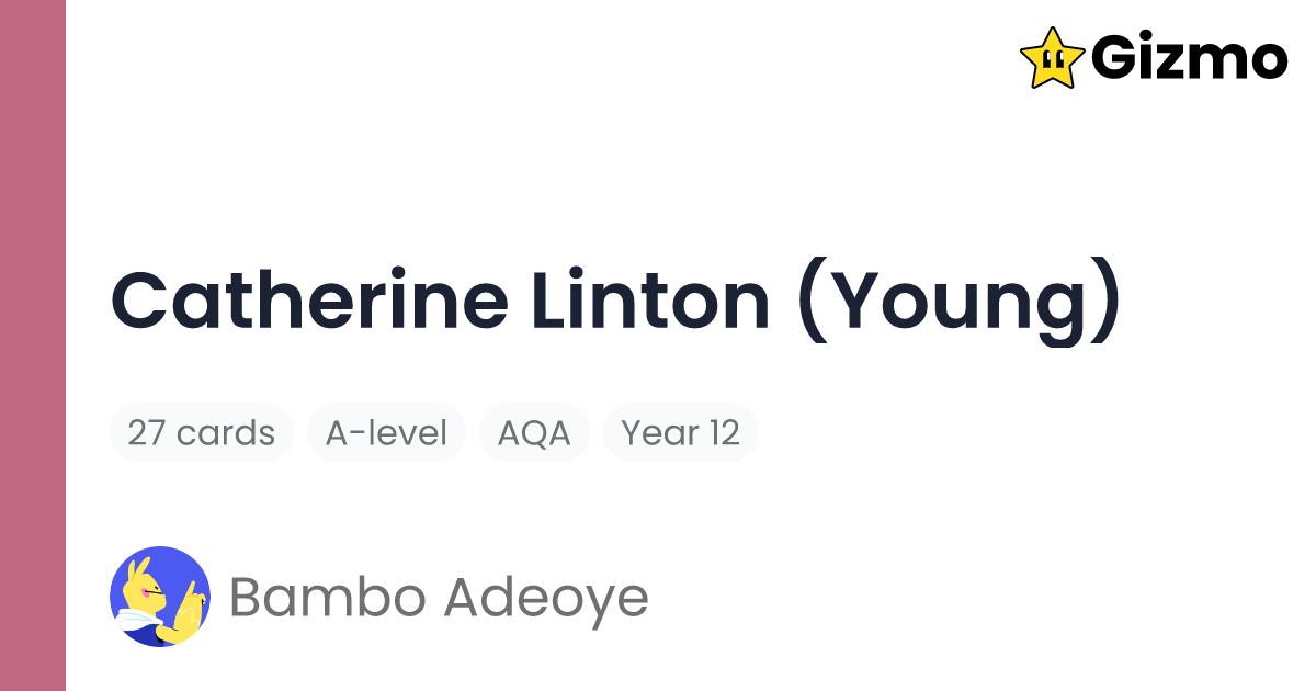 Catherine Linton (young) | Flashcards