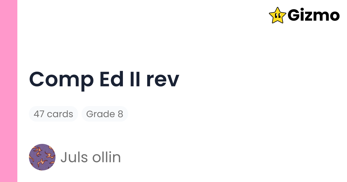 Comp Ed Ii Rev | Flashcards