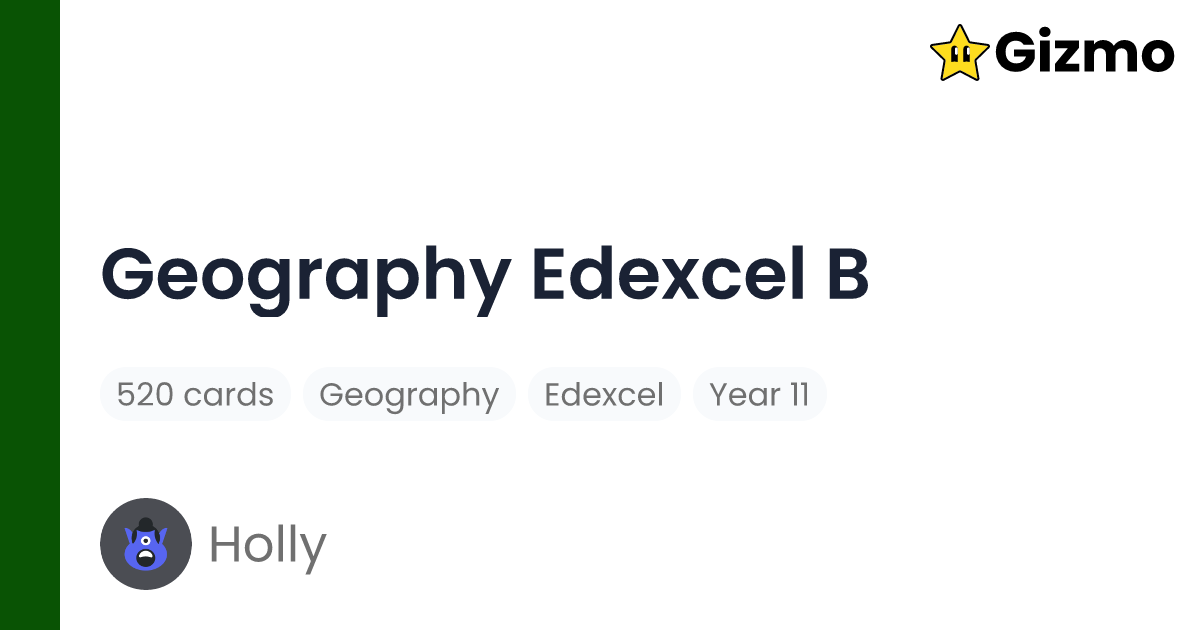 Geography Edexcel B | Flashcards
