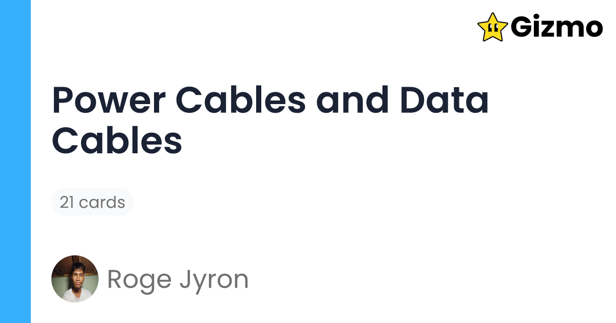 Power Cables and Data Cables | Flashcards