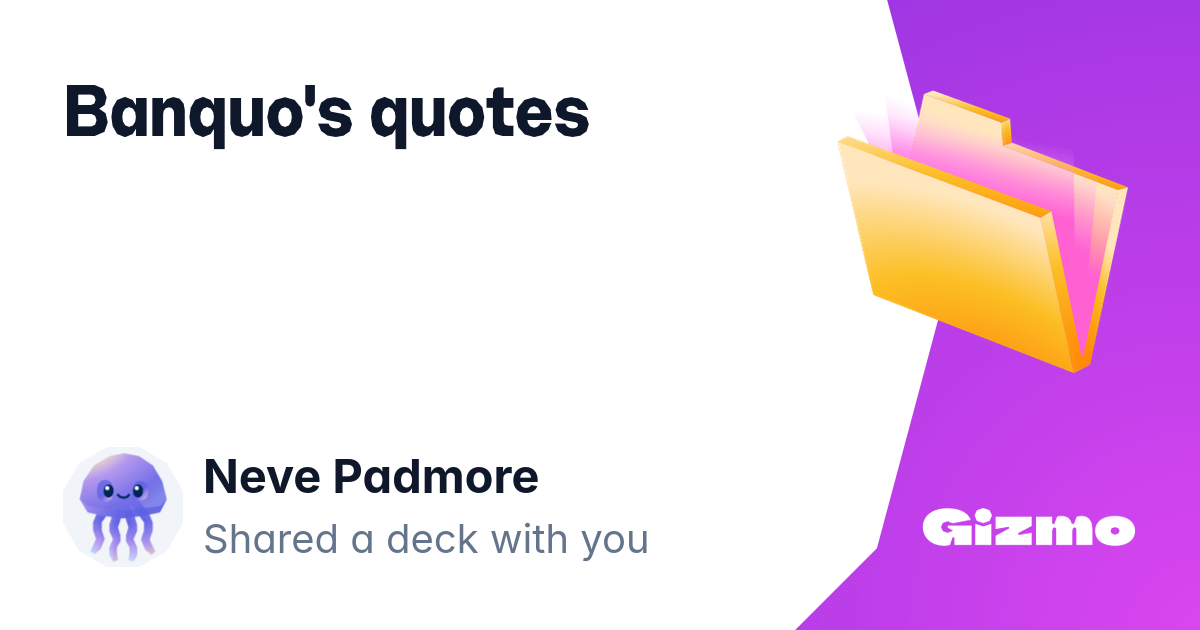 Banquo's Quotes | Flashcards