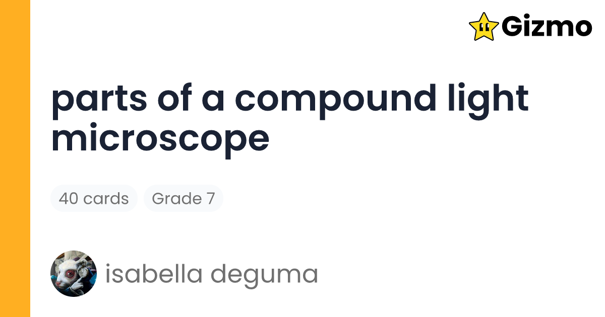 Parts Of a Compound Light Microscope | Flashcards