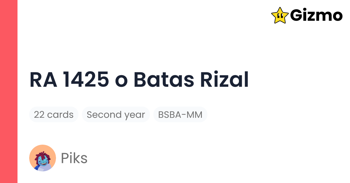 Ra 1425 O Batas Rizal | Flashcards