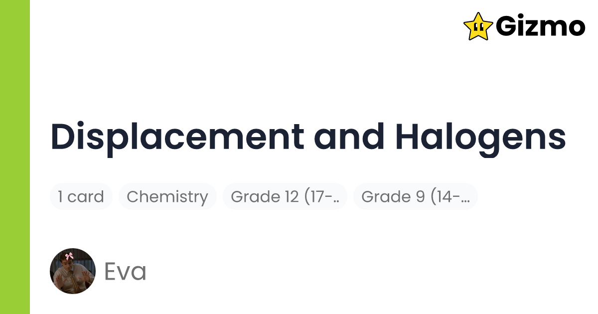 Displacement and Halogens | Flashcards