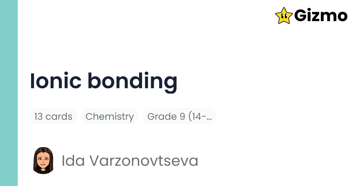 Ionic Bonding | Flashcards