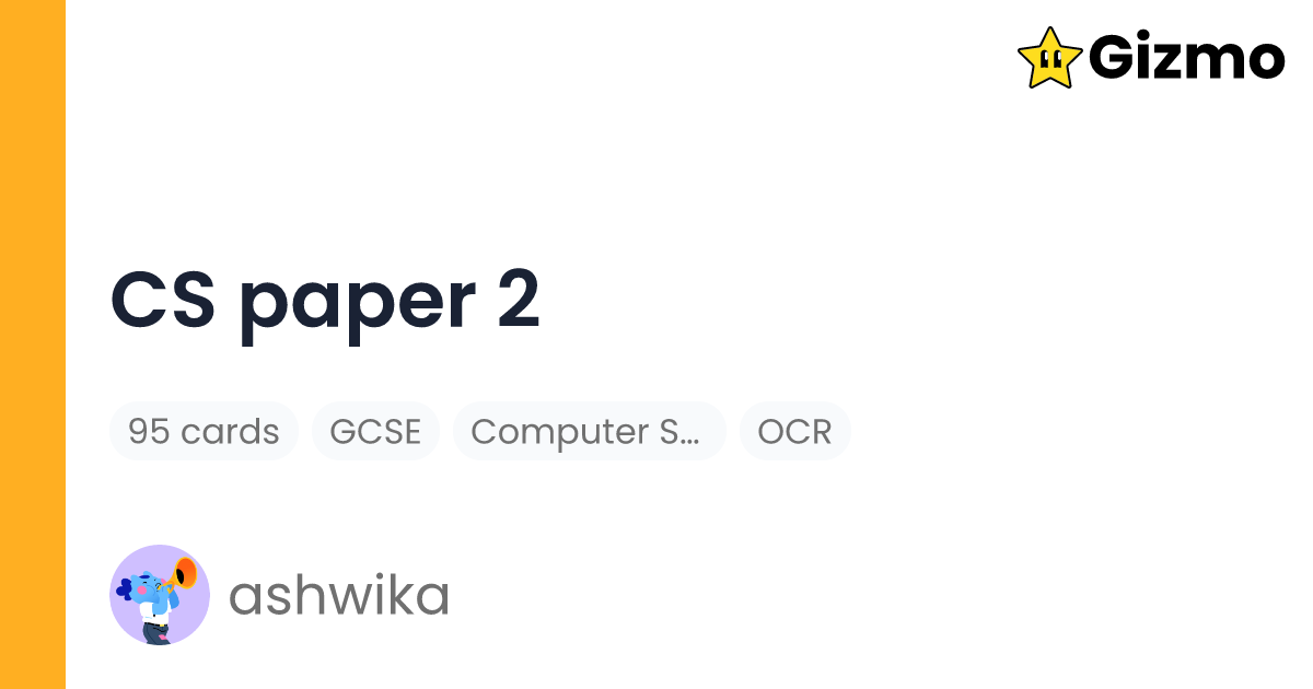 Cs Paper 2 | Flashcards