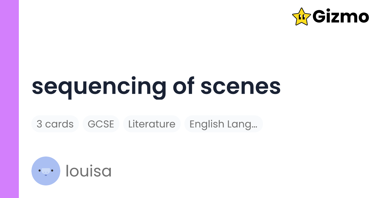 Sequencing Of Scenes | Flashcards