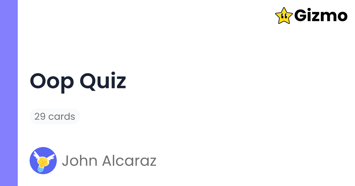 Oop Quiz | Flashcards