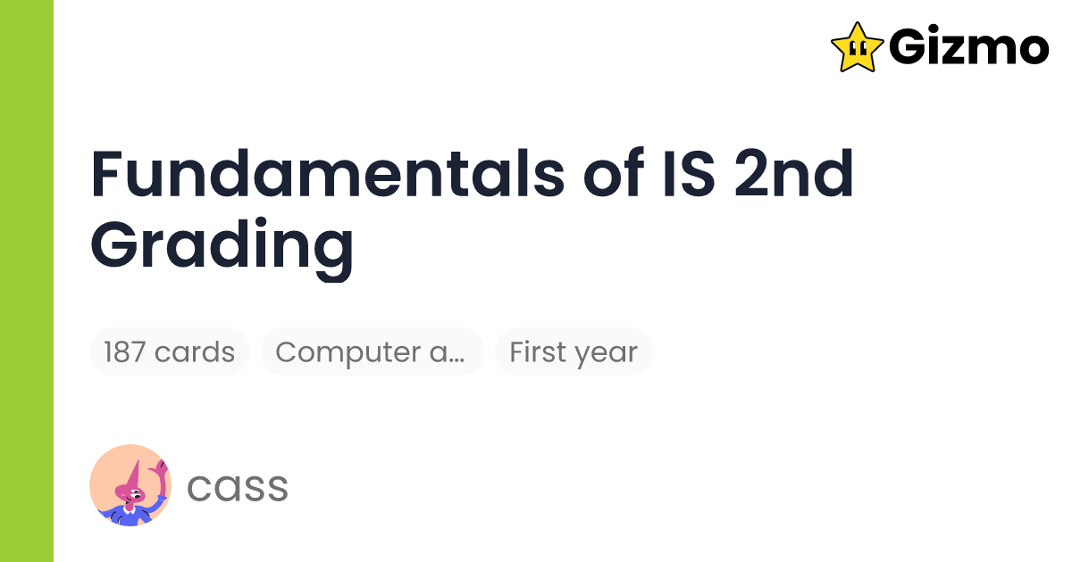 Fundamentals Of Is 2nd Grading | Flashcards