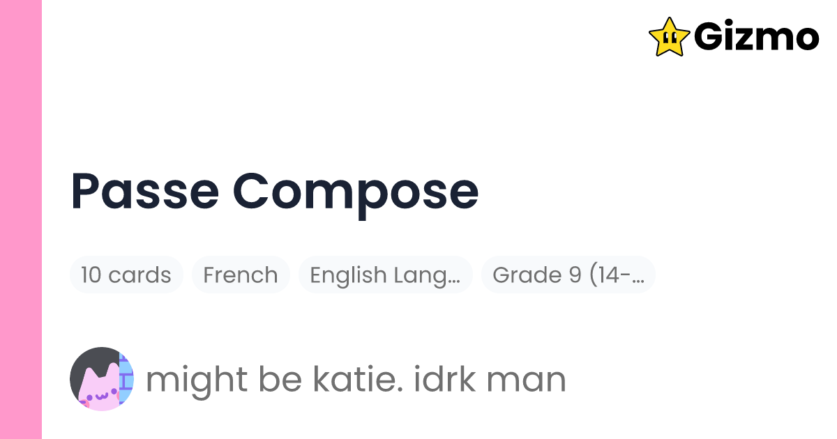 Passe Compose | Flashcards