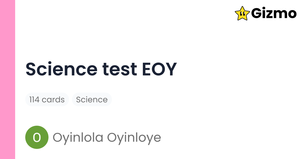 Science Test Eoy | Flashcards