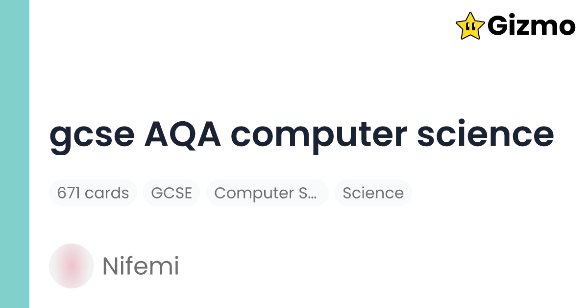 Gcse Aqa Computer Science | Flashcards