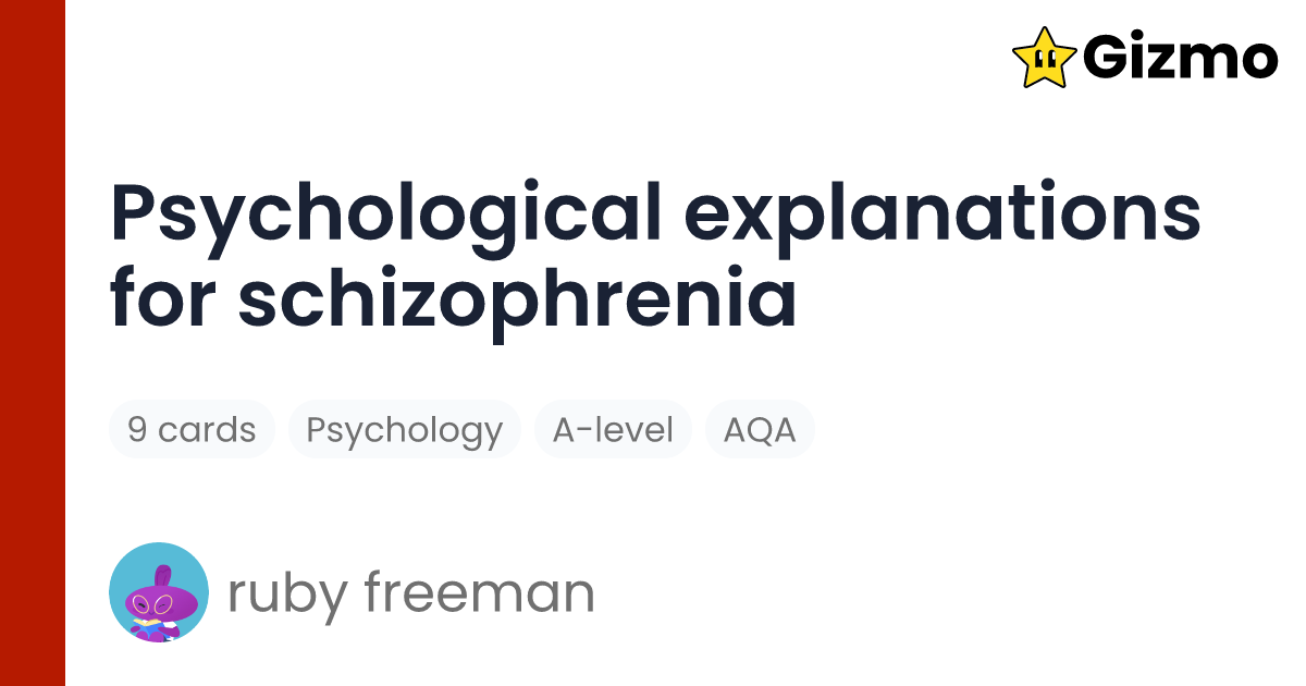 Psychological Explanations for Schizophrenia | Flashcards