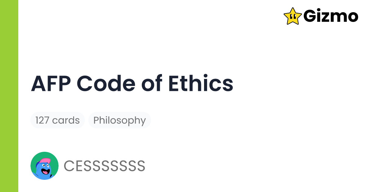 Afp Code Of Ethics | Flashcards