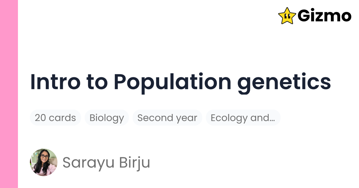 Intro to Population Genetics | Flashcards
