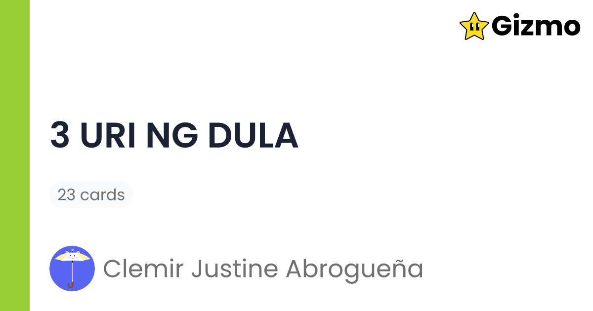 3 Uri Ng Dula | Flashcards
