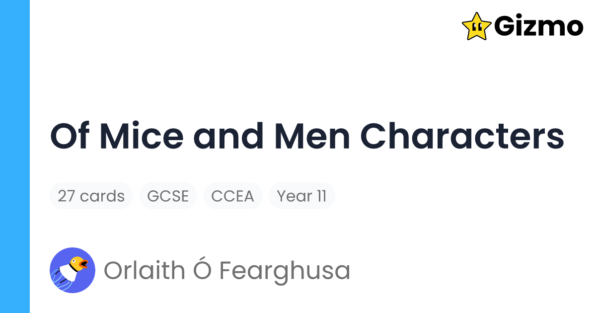 Of Mice and Men Characters | Flashcards