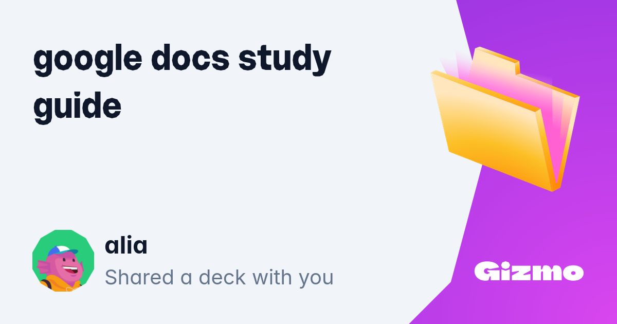 Google Docs Study Guide | Flashcards