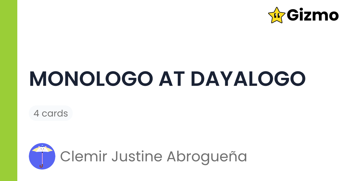 Monologo at Dayalogo | Flashcards