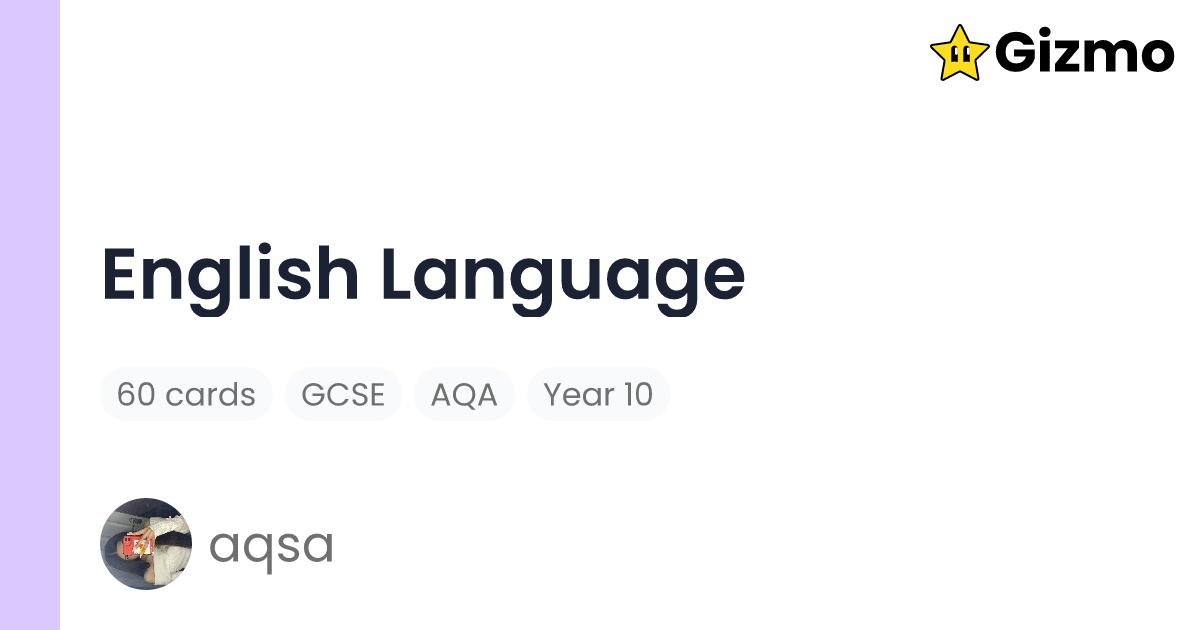 English Language | Flashcards