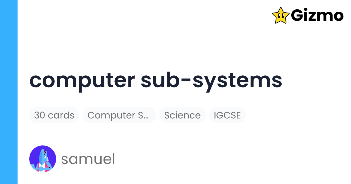 Computer Sub-systems | Flashcards