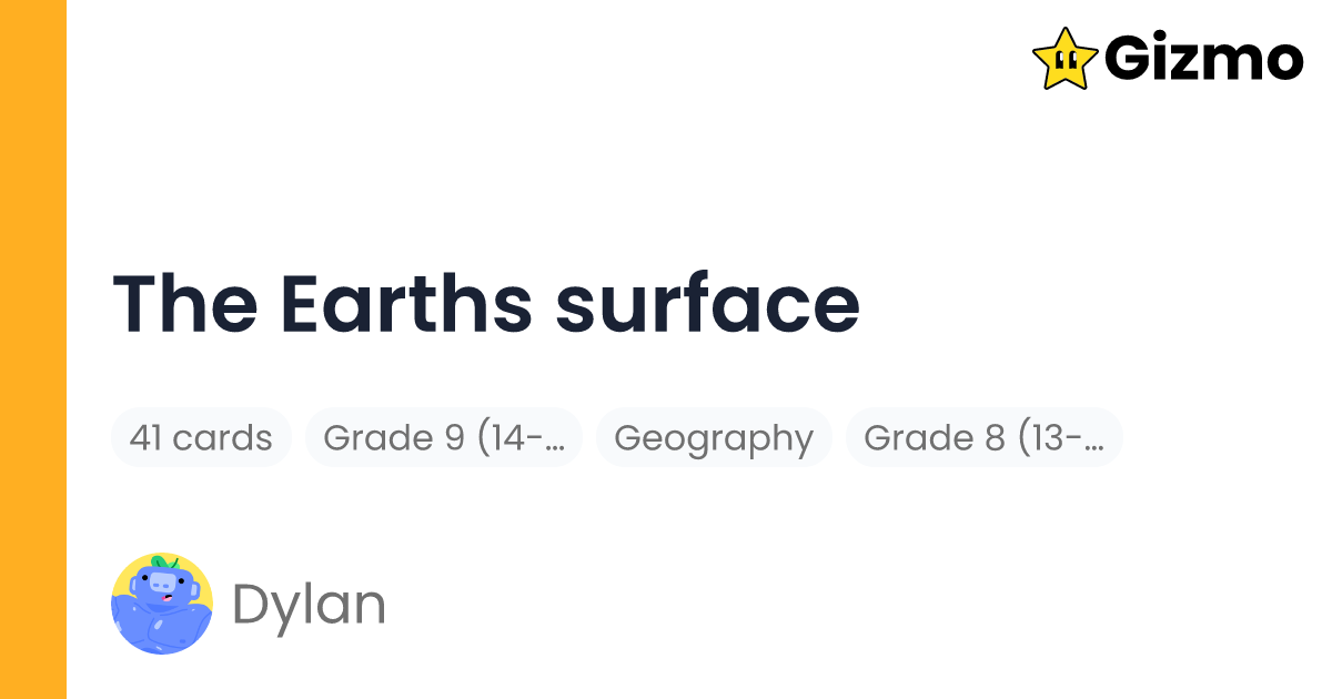 The Earths Surface | Flashcards