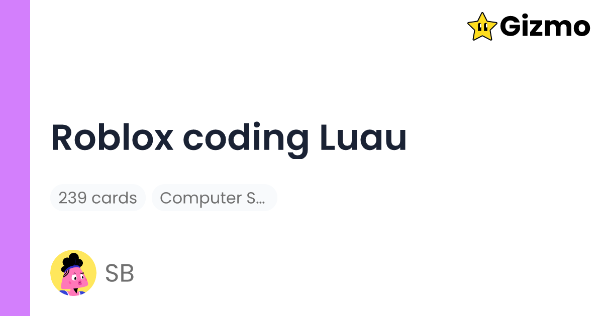Roblox Coding Luau | Flashcards