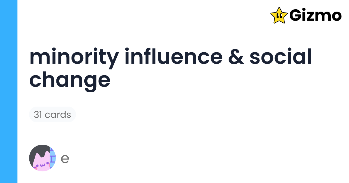 Minority Influence & Social Change | Flashcards