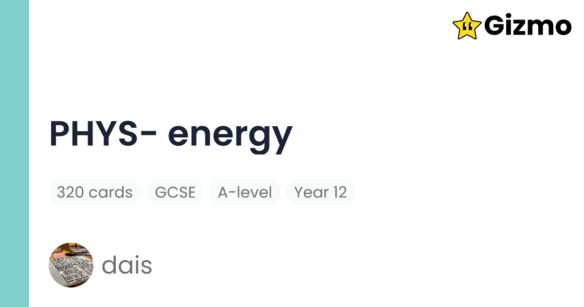 Phys- Energy | Flashcards