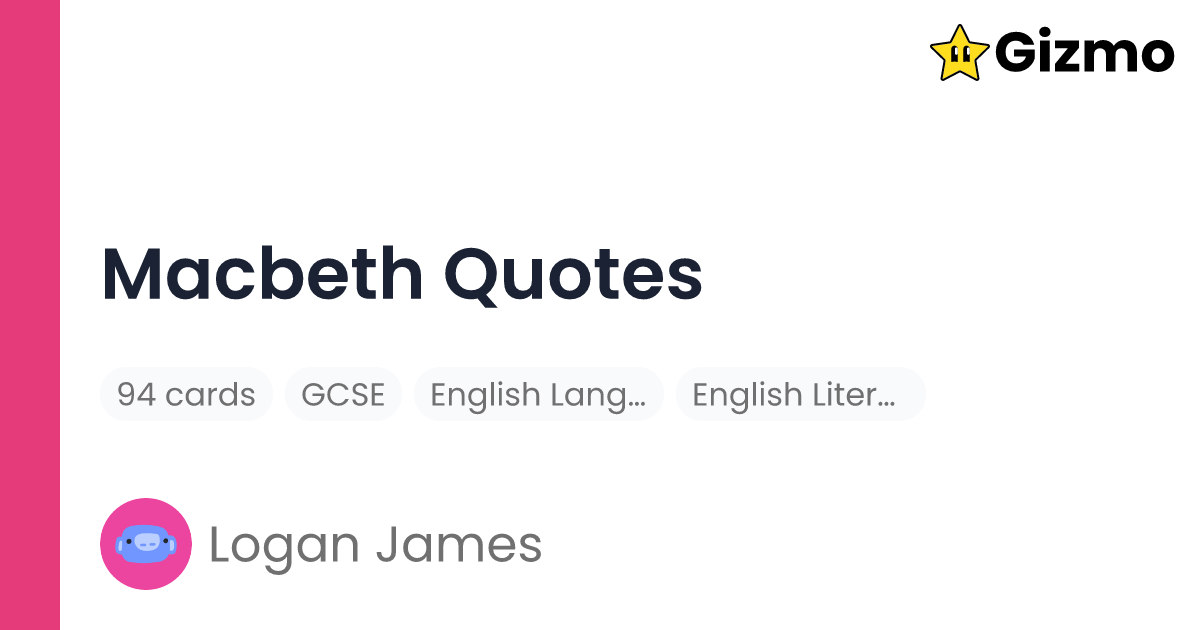 Macbeth Quotes | Flashcards