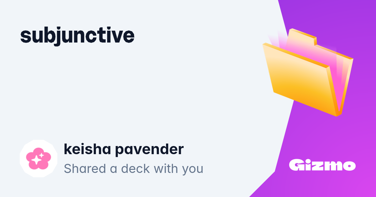 Subjunctive | Flashcards