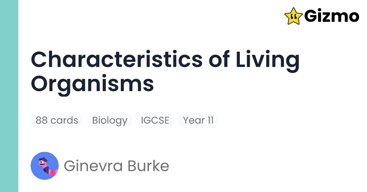 Characteristics Of Living Organisms | Flashcards