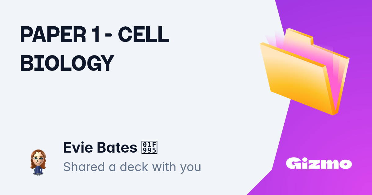Paper 1 - Cell Biology | Flashcards