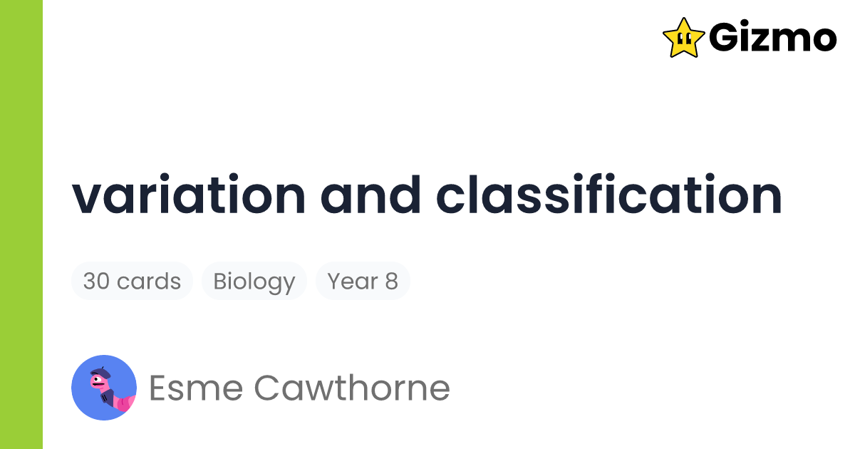 Variation and Classification | Flashcards