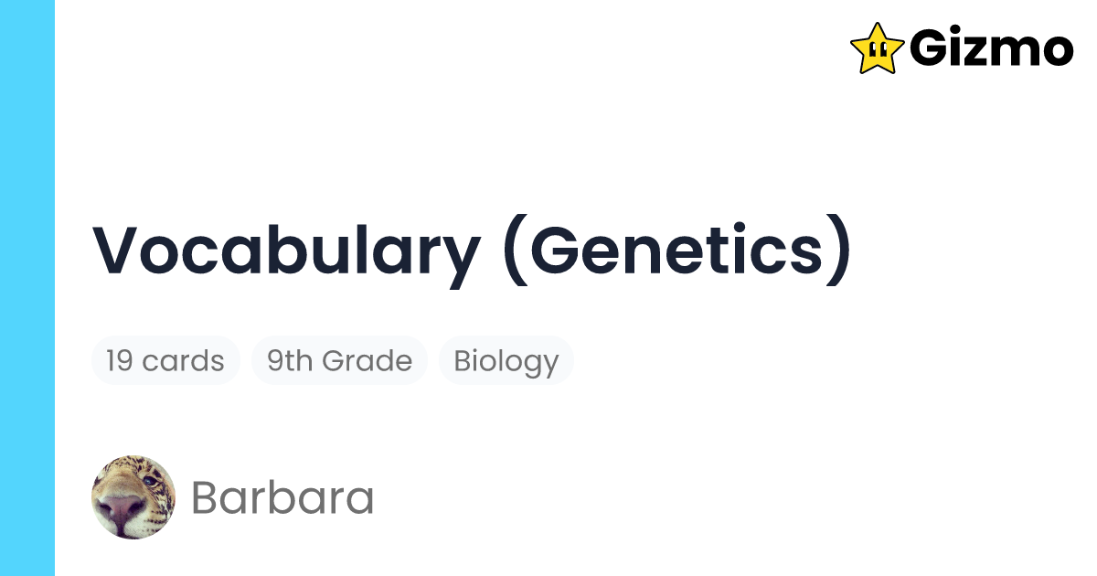 Vocabulary (genetics) | Flashcards