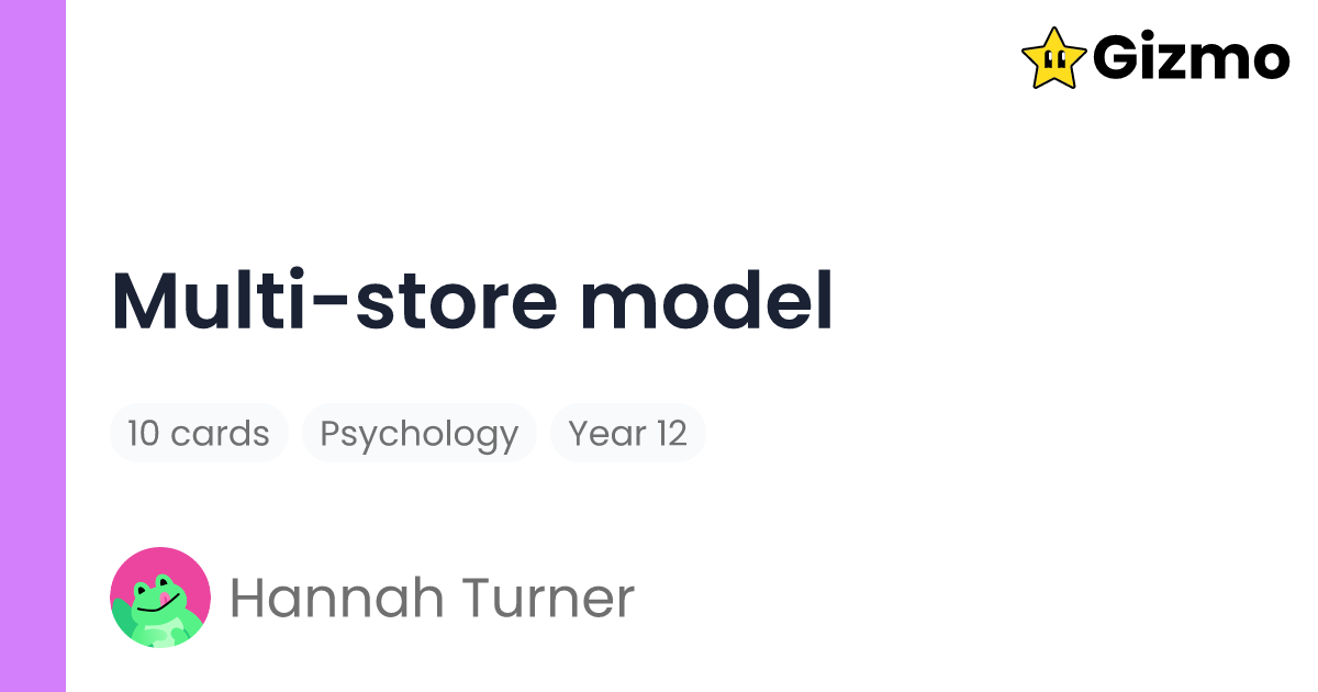 Multi-store Model | Flashcards