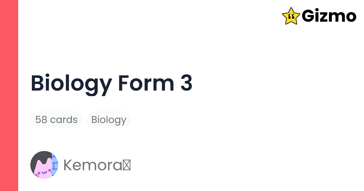 Biology Form 3 | Flashcards