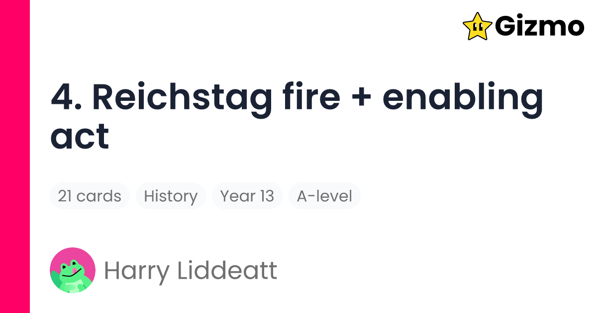 4. Reichstag Fire + Enabling Act | Flashcards