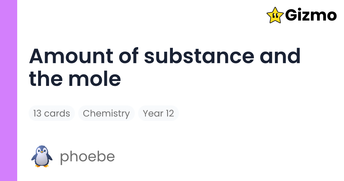 Amount Of Substance and the Mole | Flashcards